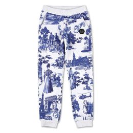 Philipp Plein Damen Jogger Pants "En Plein Air Mit Schmucksteinen"0114, wei&szlig;, dunkelblau, Gr. 12, Obermaterial: 88% Baumwolle, 12% Polyester, Hosen