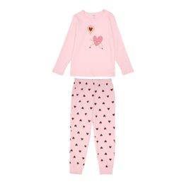 name it Schlafanzug 'NMFCUTIE HEART' M&auml;dchen Gr&ouml;&szlig;e 122/128 rosa / pastellpink / burgunder