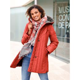 Casual Looks Damen Steppjacke, grau, Gr. 52, gemustert, mehrfarbig, unifarben, 100% Polyester, Besatz:100% Polyester, Jacken