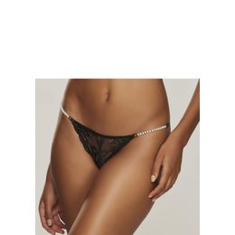 Lascana Damen Rioslip, Gr. 36, beige, Spitze, Obermaterial: 90% Polyamid, 10% Elasthan, Unterhosen, mit femininen Perlendetails