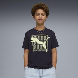 Puma Kinder T-Shirt "Graphic Cat T-Shirt Jungen"new navy blau, Gr. 140, bedruckt, Obermaterial: 100% Baumwolle. Rippe: 80% Baumwolle, 20% Polyester,