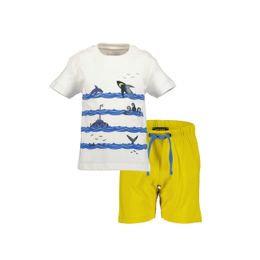 Blue Seven Jungen T-Shirt "Set: T-Shirt und Shorts", wei&szlig;, Gr. 110, 100% Baumwolle, Shirts