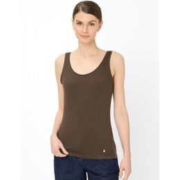 Brax Damen Kurzarmshirt "Style SILVY", braun, Gr. 40, 47% Baumwolle, 47% Modal, 6% Elasthan, Shirts