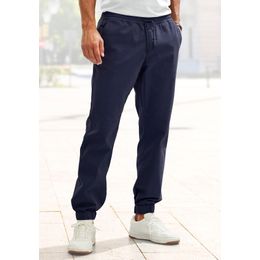 John Devin Herren Jogger Pants "Jogg Pants", blau, Gr. S, unifarben, Web, Obermaterial: 97% Baumwolle, 3% Elasthan, Hosen, Schlupfhose aus