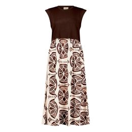Cartoon Damen Druckkleid "Damen mit Eingrifftaschen", braun, Gr. 44, Obermaterial: 100% Viskose, Kleider
