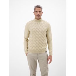 Lerros Herren Rollkragenpullover "Stylischer Rollkragenpullover - modisch gemustert", beige, Gr. XXXL, 100% Baumwolle, Pullover