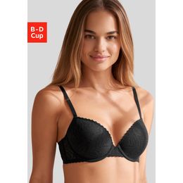 s.Oliver Damen Schalen-BH "Alix", Gr. 70, schwarz, Spitze, Obermaterial: 42% Polyamid, 40% Polyester, 18% Elasthan, BHs, aus weicher, flacher Spitze