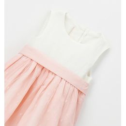 MINIBANDA M&auml;dchen Sommerkleid "BABY GIRL SUMMER DRESS", rosa, Gr. 68, 64% Leinen, 36% Baumwolle, Kleider