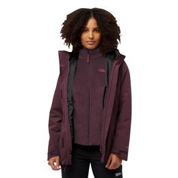 Jack Wolfskin Damen 3-in-1-Funktionsjacke "ROTWAND 3IN1 JKT W", lila, Gr. S, Obermaterial: 100% Polyester. Futter: 100% Polyester. Innenmaterial: