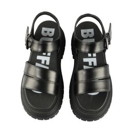 Buffalo Damen High-Heel-Pumps "Buffalo LENNOX TS SANDAL", Gr. 40, schwarz, Polyurethan, unifarben, Schuhe
