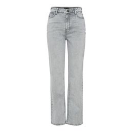 Pieces Damen Straight-Jeans "PCKELLY HW STRAIGHT JEANS LG NOOS BC", blau, Gr. 32, unifarben, Denim/Jeans, Obermaterial: 99% Baumwolle, 1% Elasthan,