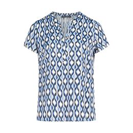 Betty Barclay Satin-Bluse mit Print in Blau/Wei&szlig; | Gr.: 42