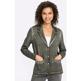 Heine Damen Sweatblazer "Sweatblazer", grau, Gr. 42, 95% Baumwolle, 5% Elasthan, Blazer