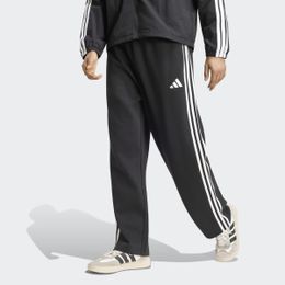 Herren Sporthose "ESSENTIALS 3-STREIFEN, OFFENER SAUM", schwarz-wei&szlig;, Gr. XL, adidas Sportswear, Obermaterial: 70% Baumwolle, 30% Polyester, Hosen