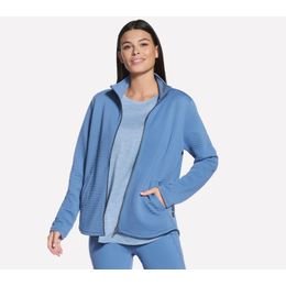 Skechers Damen Trainingsjacke "Women's Jacket", blau, Gr. S, Jersey, Obermaterial: 97% Polyester, 3% Elasthan, Jacken, mit Rei&szlig;verschluss, aus