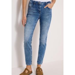 Cecil Damen Slim-fit-Jeanslight blau used wash, Gr. 29, unifarben, Jeans, 87% Baumwolle, 11% Polyester, 2% Elasthan, Jeans, 5-Pocket-Style