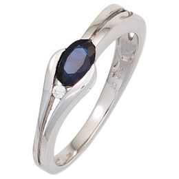 Jobo Damen Fingerring, 52, P1 = bei 10-facher Vergr&ouml;&szlig;erung erkennbare Einschl&uuml;sse, Diamanten Wei&szlig;gold 375, wei&szlig;, Diamanten, Wei&szlig;gold 375,