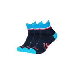 Camano Damen Sportsocken "performance training light 3er Pack", Gr. 43, blau, 94% Polyamid, 5% Elasthan, 1% Polyester, gestreift, Socken