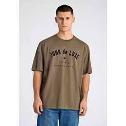 Junk De Luxe Herren Kurzarmshirt "T-Shirt (Kurzarm) Relaxed Fit", braun, Gr. M, unifarben, Obermaterial: 100% Baumwolle, Shirts