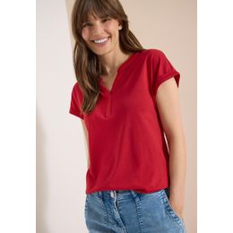 Cecil Damen Tunikashirt, rot, Gr. S, unifarben, Web, 50% Modal, 50% Baumwolle, Shirts, im Tunika-Style