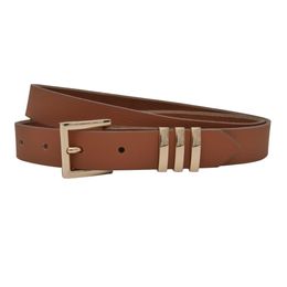 AnnaMatoni Damen Lederg&uuml;rtel "AnnaMatoni AnnaMatoni Damen Lederg&uuml;rtel mit goldfarbener", braun, Gr. 85, 100% Leder, G&uuml;rtel