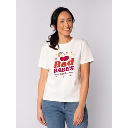 wat? Apparel T-Shirt Bad babes club in Off White | Gr.: 40