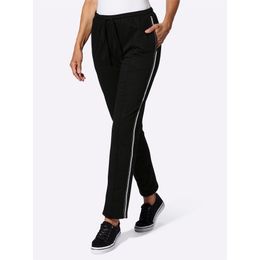 Classic Basics Damen Jerseyhose, schwarz, Gr. 50, unifarben, 100% Baumwolle, Hosen