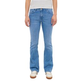Mustang Damen Slim-fit-Jeans "Damen Style Shelby Slim Boot", blau, Gr. 30, unifarben, Denim/Jeans, 90% Baumwolle, 8% Polyester, 2% Elasthan, Jeans