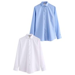 next Button Up Shirt male size XL Light blue / White