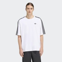 Herren T-Shirt "ADICOLOR 3-STREIFEN OVERSIZE", wei&szlig;, Gr. L, adidas originals, Obermaterial: 100% Baumwolle, Shirts