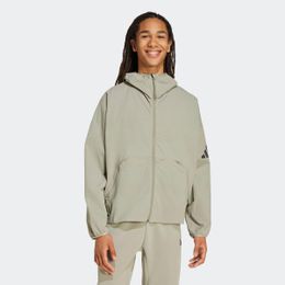 Herren Windbreaker "MYSHELTER", gr&uuml;n, Gr. L, adidas Sportswear, Obermaterial: 88% Polyamid, 12% Elasthan, Jacken