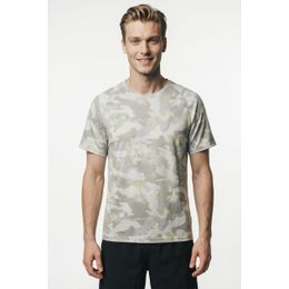 Puma Herren Trainingsshirt "M PWRTRAIN AOP TEE", grau, Gr. XXXL, gemustert, Web, Obermaterial: 100% Polyester, Shirts, Regular Fit, kurze &Auml;rmel, f&uuml;r
