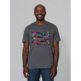 wat? Apparel T-Shirt 80s Love in Grau | Gr.: 60