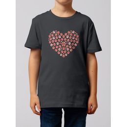 wat? Apparel T-Shirt Pfotenliebe 02 in Grau | Gr.: 122/128