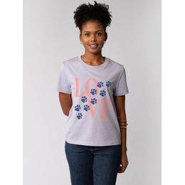 wat? Apparel T-Shirt Pfotenliebe in Lavender | Gr.: 40