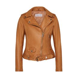RICANO Damen Bikerjacke "Lederjacke Maja", braun, Gr. XL, Obermaterial: 100% Lammnappaleder LANA. Futter: 100% Polyester PES., Jacken, Handgefertigt