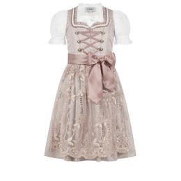 N&uuml;bler N&Uuml;BLER M&auml;dchen Dirndl "Kinderdirndl 3-teilig Stelle", rosa, Gr. 128, Obermaterial: 100% Polyester PES., Kleider