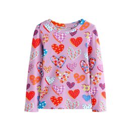 next Shirt girl size 134 Blue / Lavender / Dark orange / Red