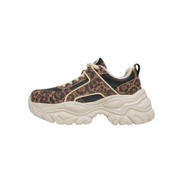 Buffalo Sneaker 'Galactica' Damen Gr&ouml;&szlig;e 38 braun / brokat / schwarz Sommerschuhe