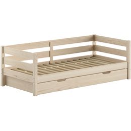 Daybett Vipack, B:97,8cm H:68cm L:211cm, beige, Daybetten, "Margrit mit Bettschublade, in zeitlosem Design, universell einsetzbar", stabiles