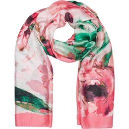 styleBREAKER Damen Schal "Schal mit Aquarell Blumen Muster", rot, Modisch, Obermaterial: 100% Viskose CV., Modet&uuml;cher