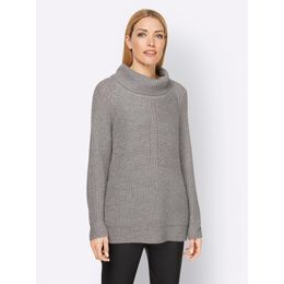 Damen Rollkragenpullover "Pullover", grau, Gr. 38, Rick Cardona BY HEINE, meliert, unifarben, 100% Polyacryl, Pullover