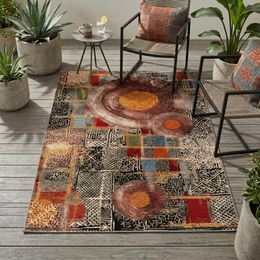 Teppich Gino Falcone, B:80cm H:5mm L:165cm, bunt, Kunstfaser, Wohnzimmer, Teppiche, "Outdoor-Africa 36", Flachgewebe, In- und Outdoor geeignet,