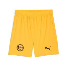 Puma Herren Trainingsshorts "BVB SHORTS REPLICA", gelb, Gr. L, unifarben, Web, Obermaterial: 100% Polyester, Hosen, f&uuml;r Fu&szlig;ball, aus atmungsaktivem
