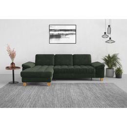 Sit & More Ecksofa SIT & MORE, B:275cm H:88cm T:172cm, gr&uuml;n, 90% Polyester 10% Polyamid, Wohnzimmer, Sofas, "Westham L-Form", mit Recamiere, mit oder ohne