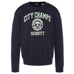 Schott Nyc Sweatshirt 'Swivan1' Herren Gr&ouml;&szlig;e L navy / gr&uuml;n / wei&szlig;