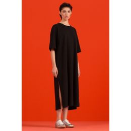 Damen Sommerkleid, schwarz, Gr. XS, SENSES.THE LABEL, unifarben, Web, Material: 88% Baumwolle, 12% Polyester, Kleider, mit Baumwolle