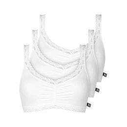 like it! LIKE IT Damen Soft-BH "3er Pack Soft BH Olivia", Gr. S, wei&szlig;, Obermaterial: 92% Polyamid PA. 8% Elasthan EL., BHs
