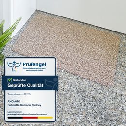 Fu&szlig;matte ANDIAMO, B:100cm H:6mm L:150cm, beige, Baumwolle, Kunstfaser, Au&szlig;enbereich, Teppiche, "Samson, Made in Netherlands", Schmutzfangmatte,
