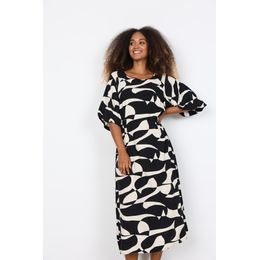 soyaconcept Damen Druckkleid "SC-CHANISE 4", schwarz-wei&szlig;, Gr. XXL, gemustert, Web, Obermaterial: 100% Viskose, Kleider, Viskose